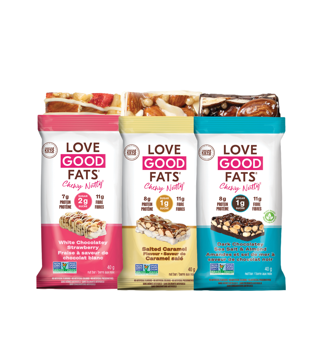 Chewy Nutty Variety Pack | Low Sugar Bars | Love Good Fats